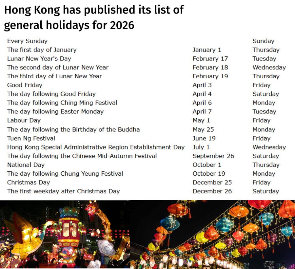 Hong Kong Holidays 2026